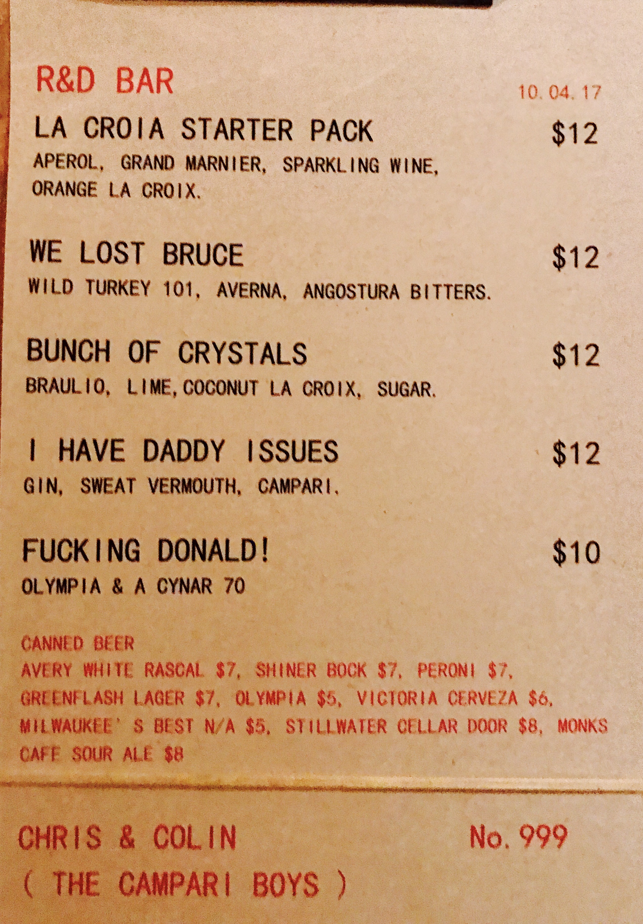 Chris & Colin (Campari) – Harvard & Stone